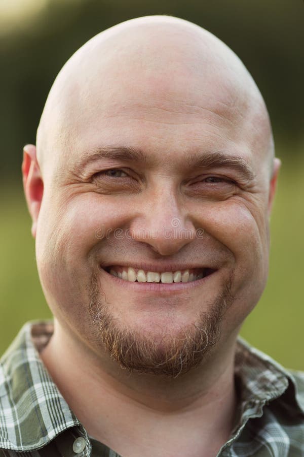 Happy smiling bald man stock image. Image of joyful, teeth - 46211755