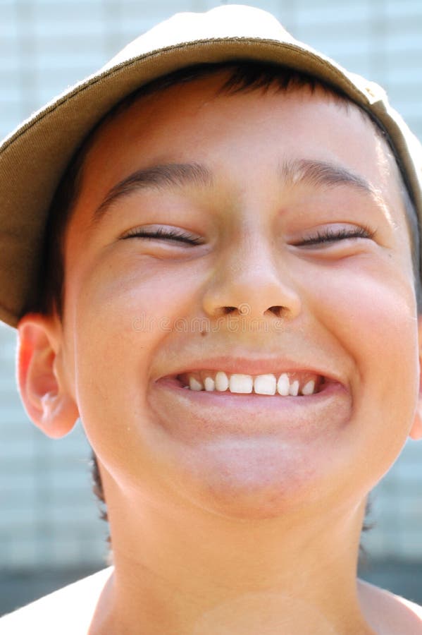 Happy smiling boy stock image. Image of eyes, laugh, headwear - 10548653