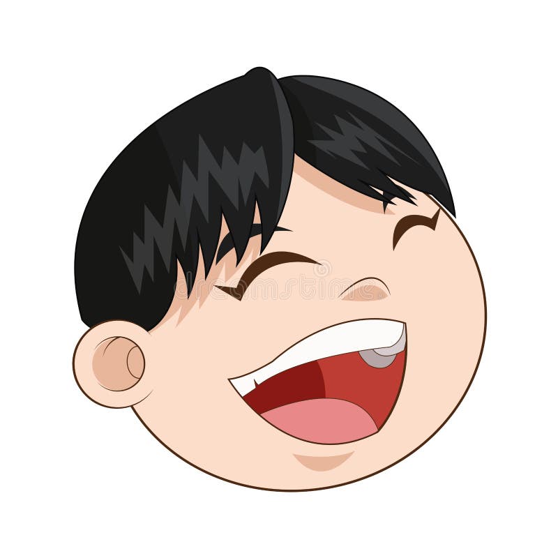 Happy smiling boy icon stock illustration. Illustration of comic - 73753151