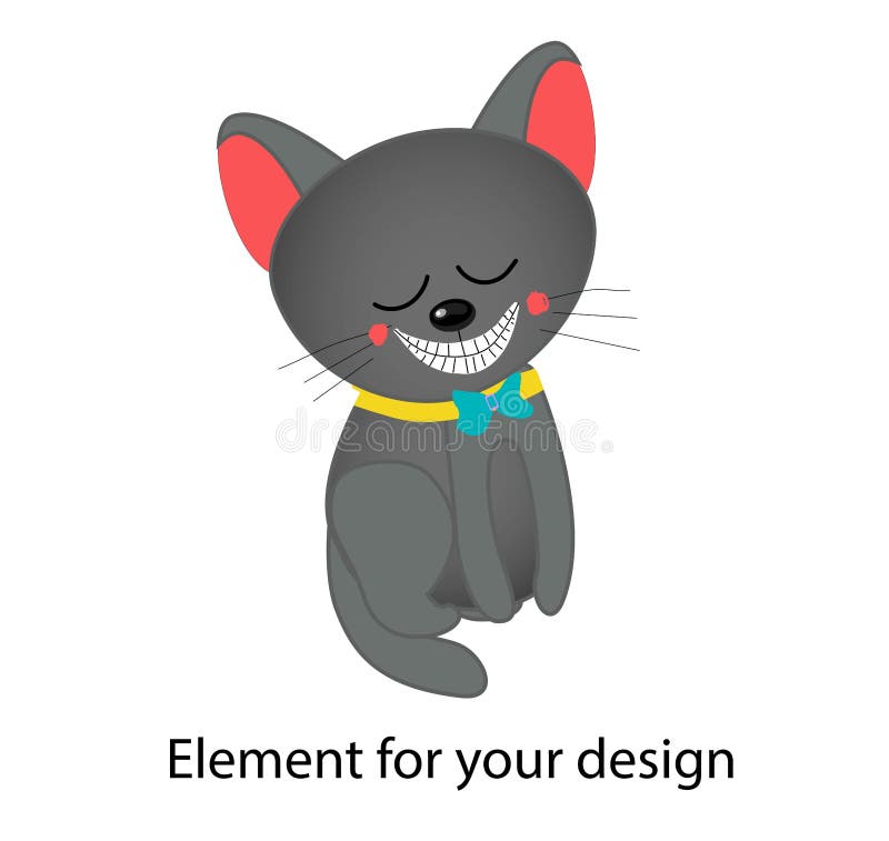 Cat with a Smile. Vector Illustration Isolated on a White Background ...