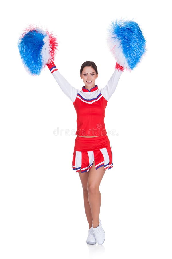 Happy smiling cheerleader stock photo. Image of dancing - 52428522