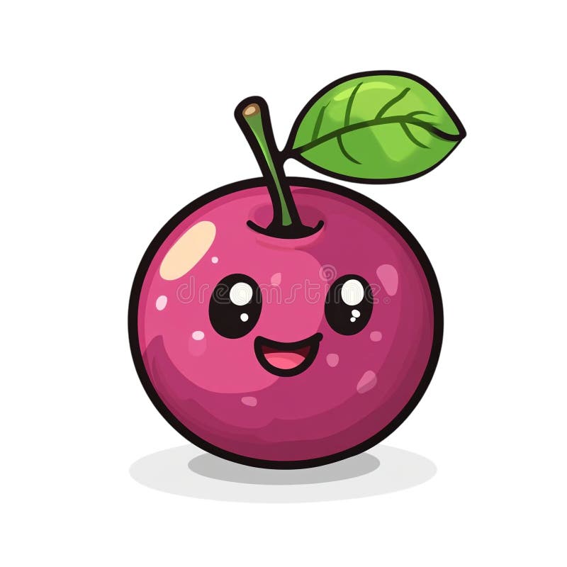Happy Smiling Cherry Cartoon Illustration Joyful Fruit Character Design ...
