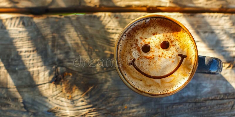Happy Smiling Coffee Cup for a Good Morning Stock Photo - Image of ...
