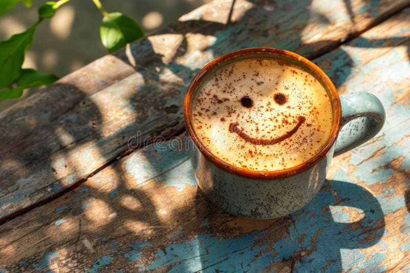 Happy Smiling Coffee Cup for a Good Morning Stock Image - Image of view ...