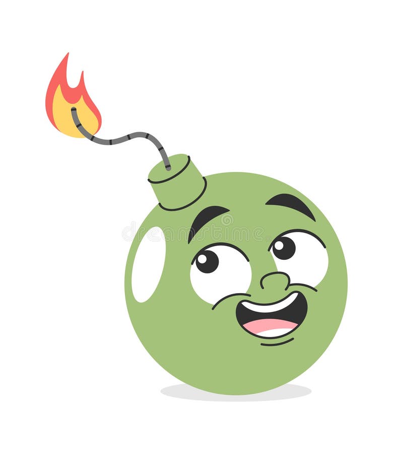 Happy Smiling Comic Bomb Character Stock Vector - Illustration of ...