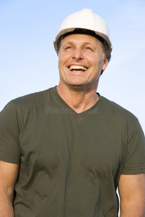 Happy Smiling Construction Worker. Stock Photo - Image of handsome ...