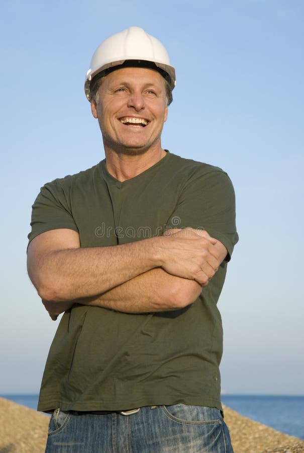 Smiling Construction Worker Posing. Stock Photo - Image of engineer ...