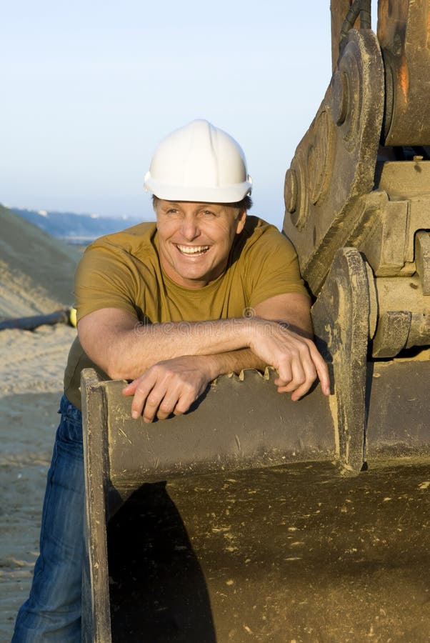 Happy Smiling Construction Worker. Stock Photo - Image of engineer ...