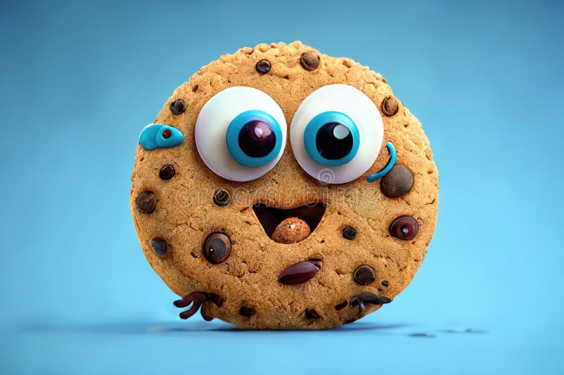 Happy Smiling Cookie with Funny Eyes Stock Illustration - Illustration ...