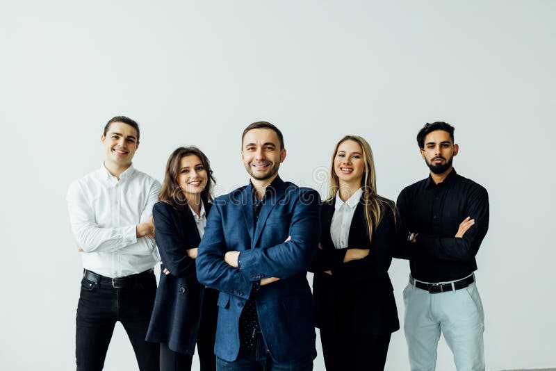 Happy Smiling Corporate Business Team in Office Stock Photo - Image of ...