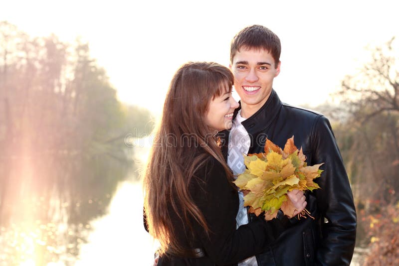 Happy Smiling Couple in Love Having Fun Stock Image - Image of embrace ...