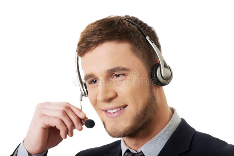 Happy Smiling Customer Support Phone Operator. Stock Photo - Image of ...