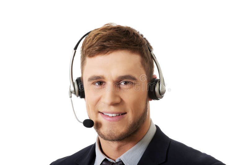 Happy Smiling Customer Support Phone Operator. Stock Photo - Image of ...