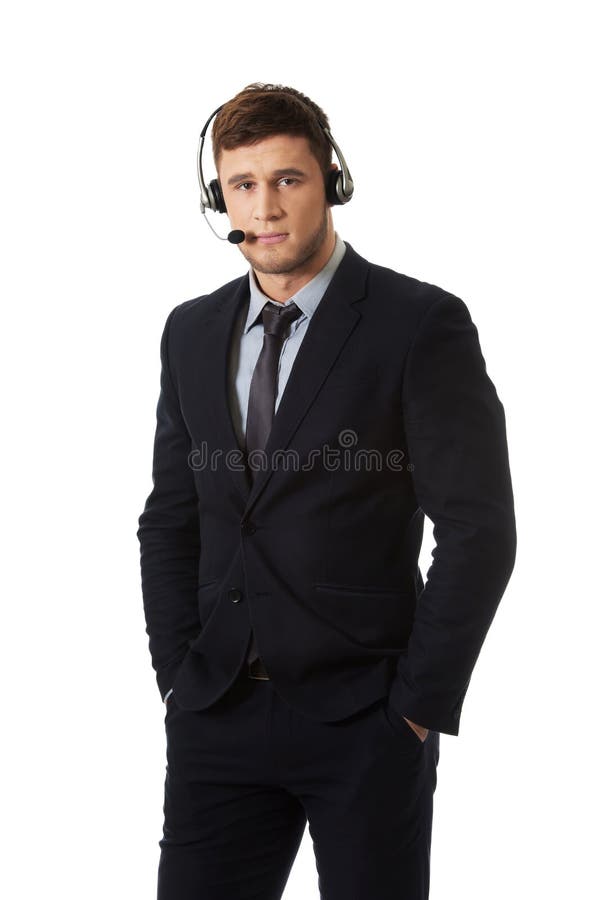Happy Smiling Customer Support Phone Operator. Stock Photo - Image of ...