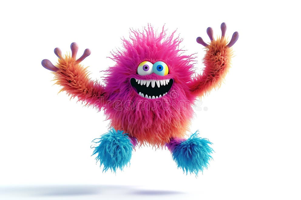 Happy Smiling Cute Monter, AI Generated Stock Illustration ...