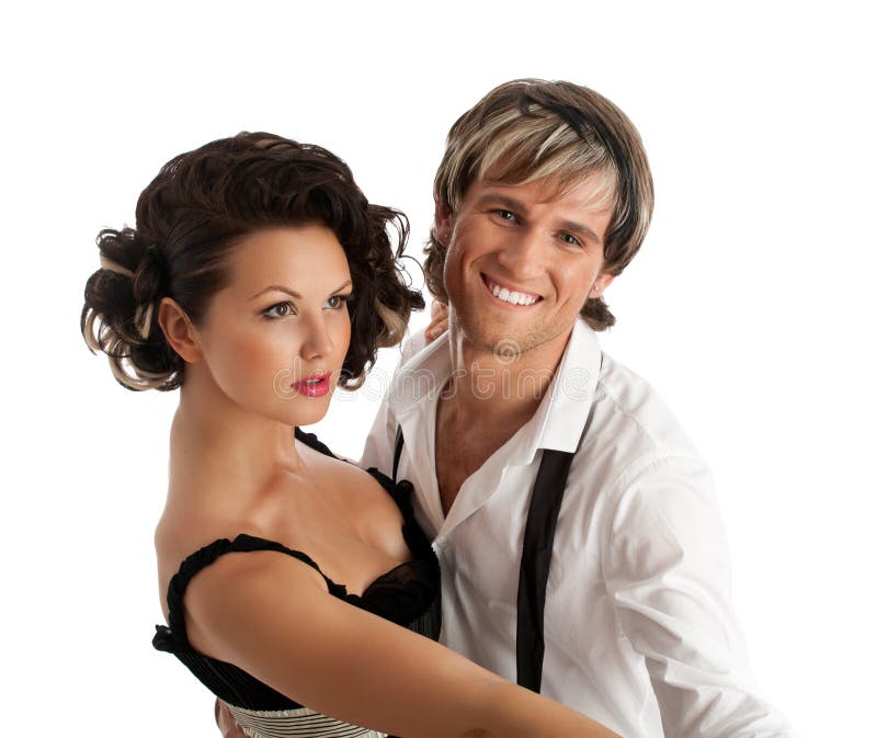 Happy Smiling Dancing Couple Stock Image - Image of culture, holding ...