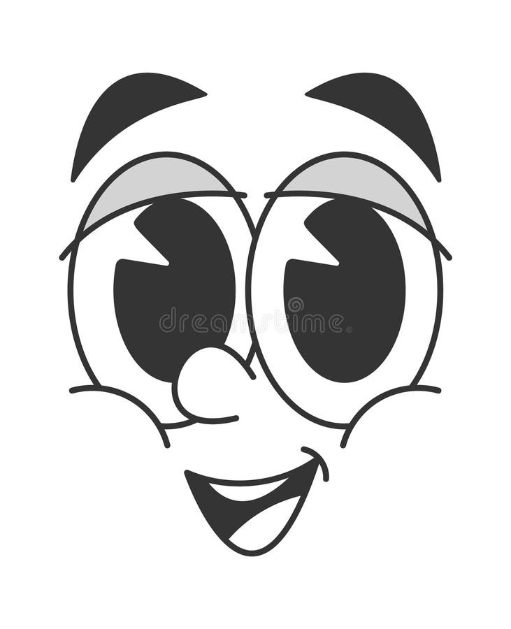 Happy Smiling Doodle Face Caricature Stock Vector - Illustration of ...