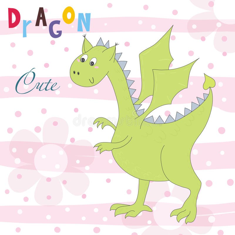 Happy Smiling Dragon Cartoon Character.Vector Illustration Stock Vector ...