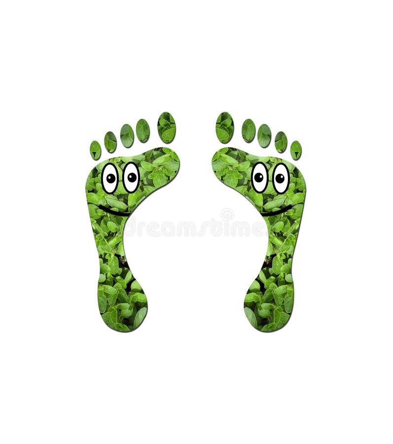 Happy Smiling Ecological Footprints Stock Illustration - Illustration ...