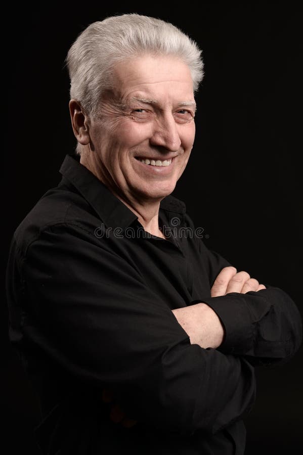 Happy smiling elder man stock photo. Image of look, dult - 66602080