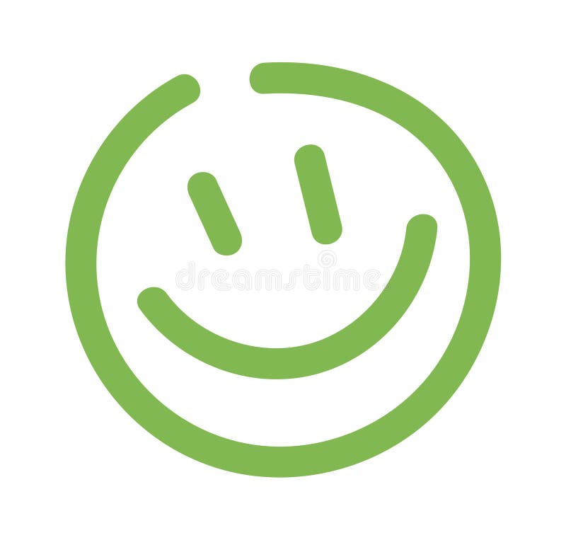 Happy Smiling Emoticon Face Doodle Stock Vector - Illustration of ...
