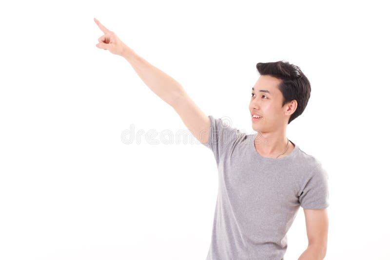 Old Man Pointing 1 Finger Up, No.1 Gesture Stock Photo - Image of lead ...