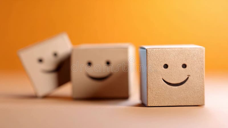 Happy Smiling Face Boxes Representing Customer Satisfaction Stock Video ...