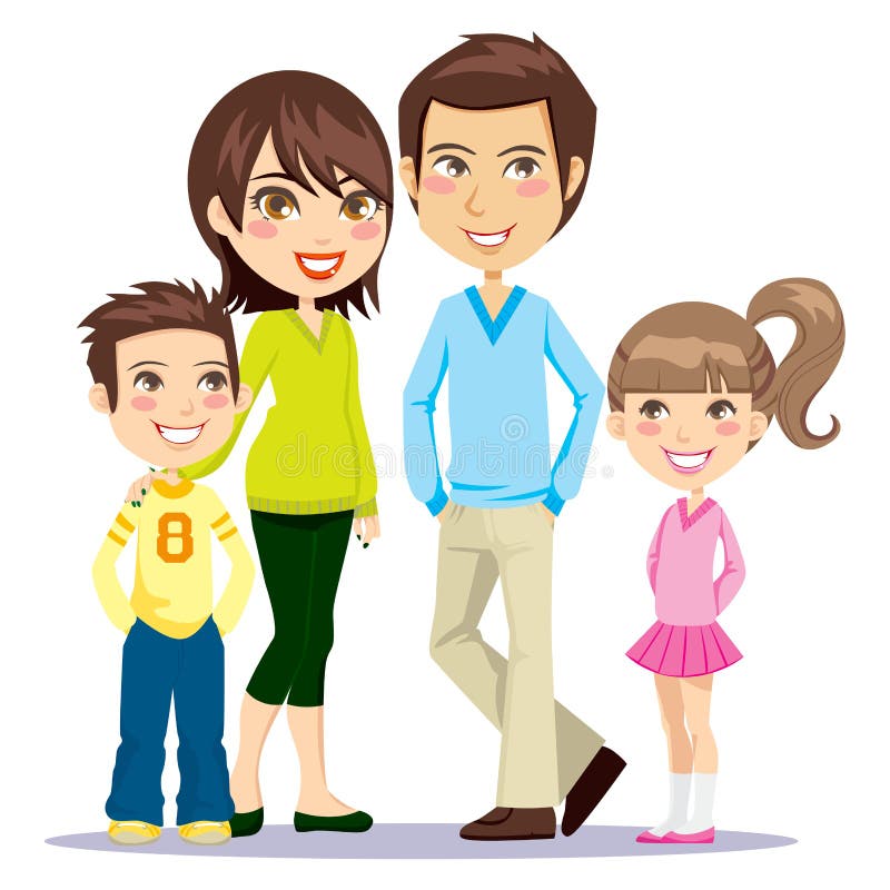Cartoon Family Four Stock Illustrations – 2,373 Cartoon Family Four ...