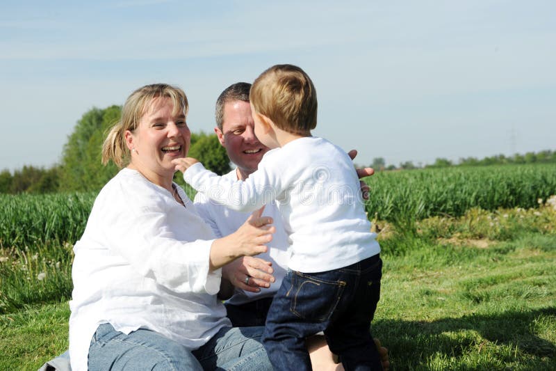 Happy smiling family stock photo. Image of mother, gaiety - 19624718