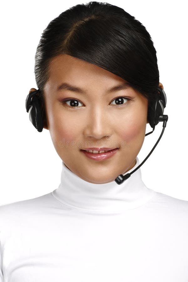 Happy Smiling Female Asian Customer Service Operator Stock Image ...