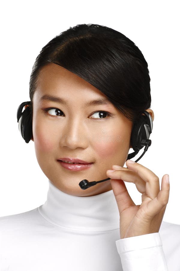 Happy Smiling Female Asian Customer Service Operator Stock Image ...
