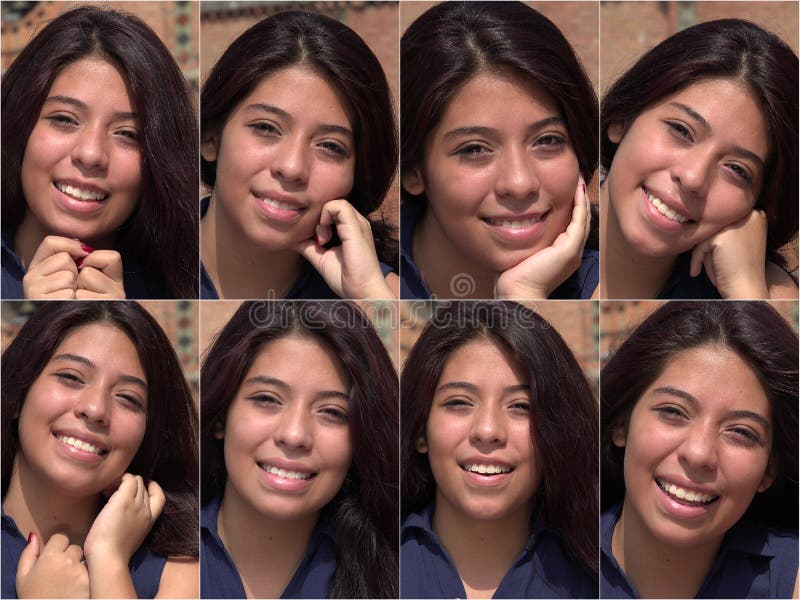 Female Collage Isolated on White Background Stock Photo - Image of ...