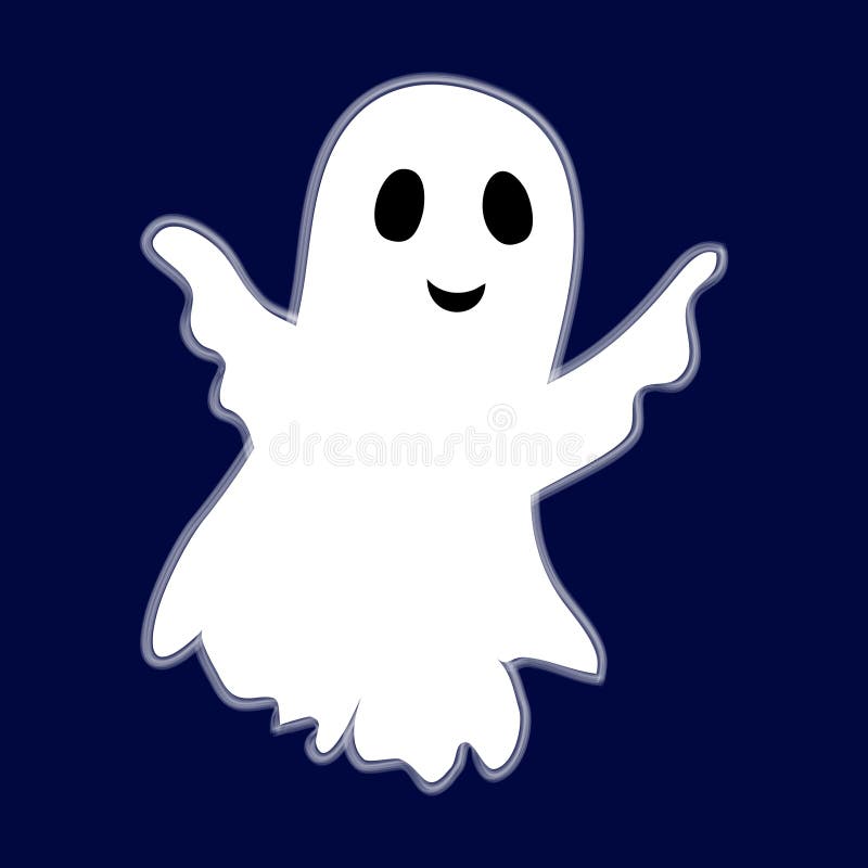 Happy Smiling Ghost, Vector Illustration. Single Element Design for ...