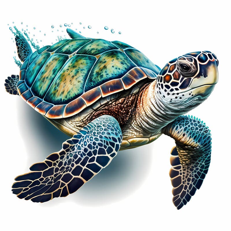 Happy Funny Turtle. Generative AI Stock Illustration - Illustration of ...