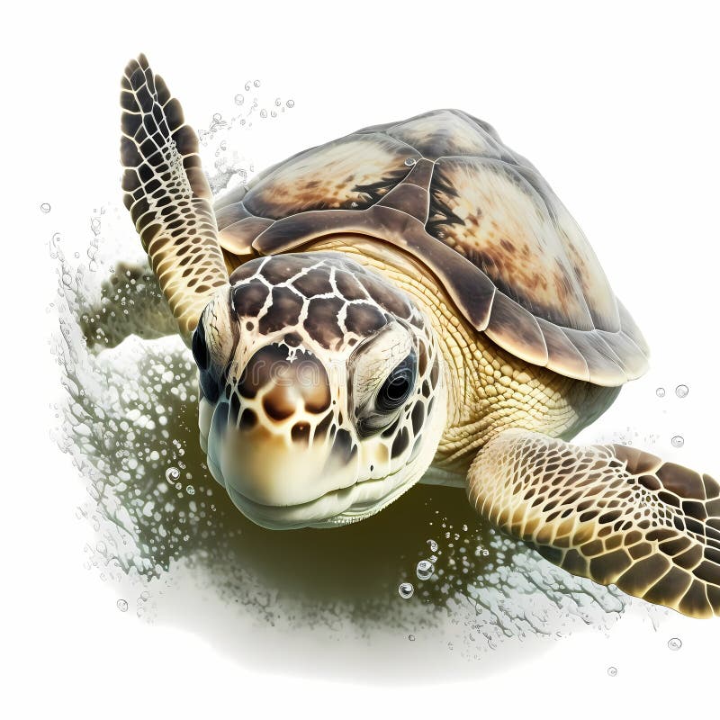Happy Funny Turtle. Generative AI Stock Illustration - Illustration of ...