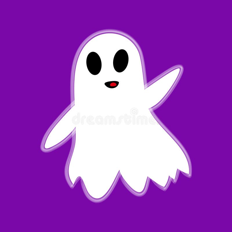 Happy Smiling Ghost, Flat Vector Illustration. Element Design for ...
