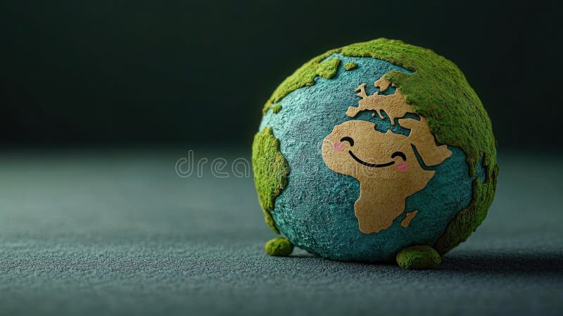 Happy Smiling Globe Embracing Eco-Friendly Environment for World ...