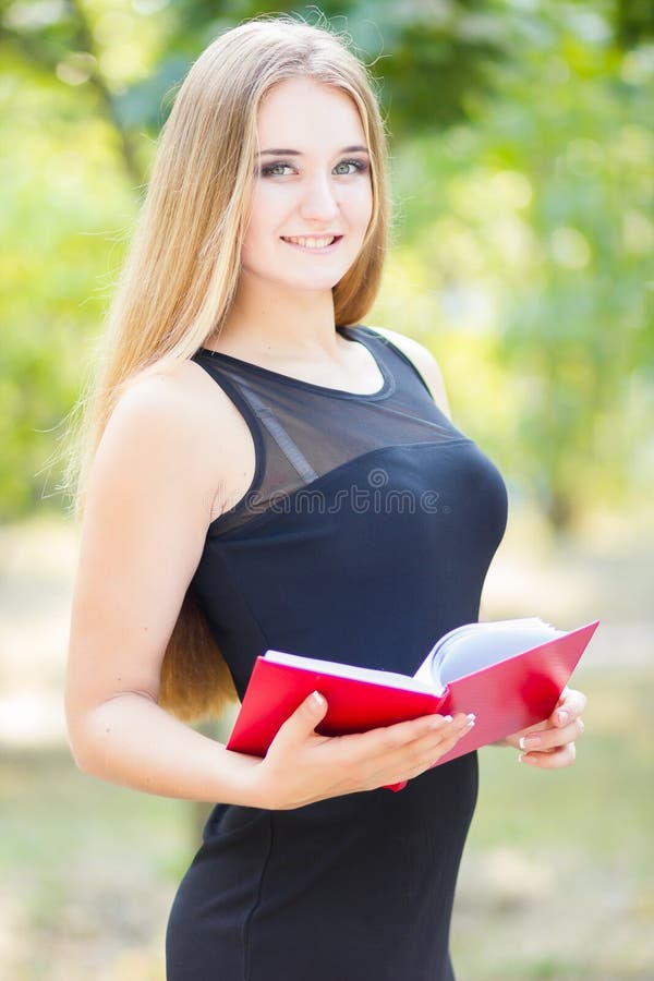 Happy Smiling Lady Reading Book Stock Image - Image of smile ...