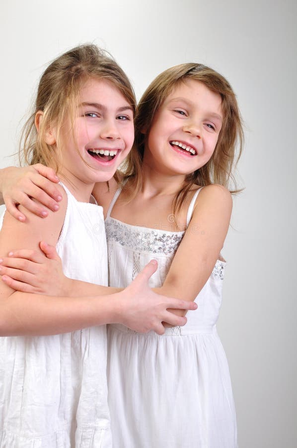 Happy Smiling Lovely Girls Frinds Stock Photo - Image of closeup, kids ...