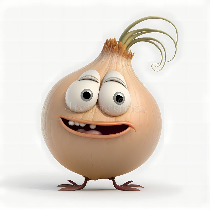 Happy Smiling Onion Cartoon. Generative AI Stock Illustration ...