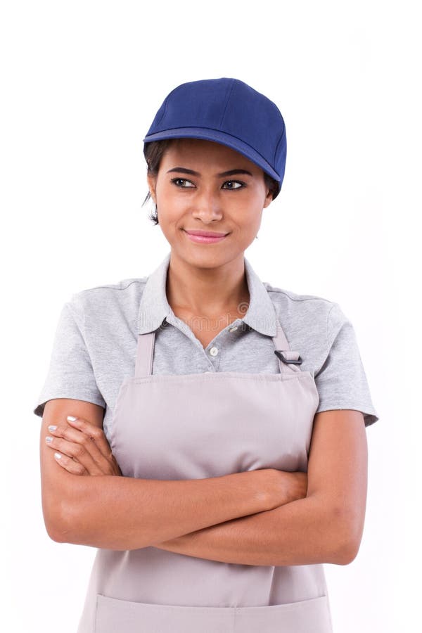 Happy, Smiling, Optimistic Worker Looking Away Stock Photo - Image of ...