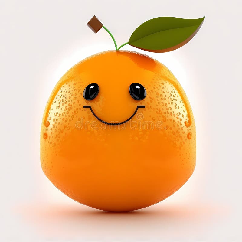 Happy Smiling Orange Cartoon. Generative AI Stock Illustration ...