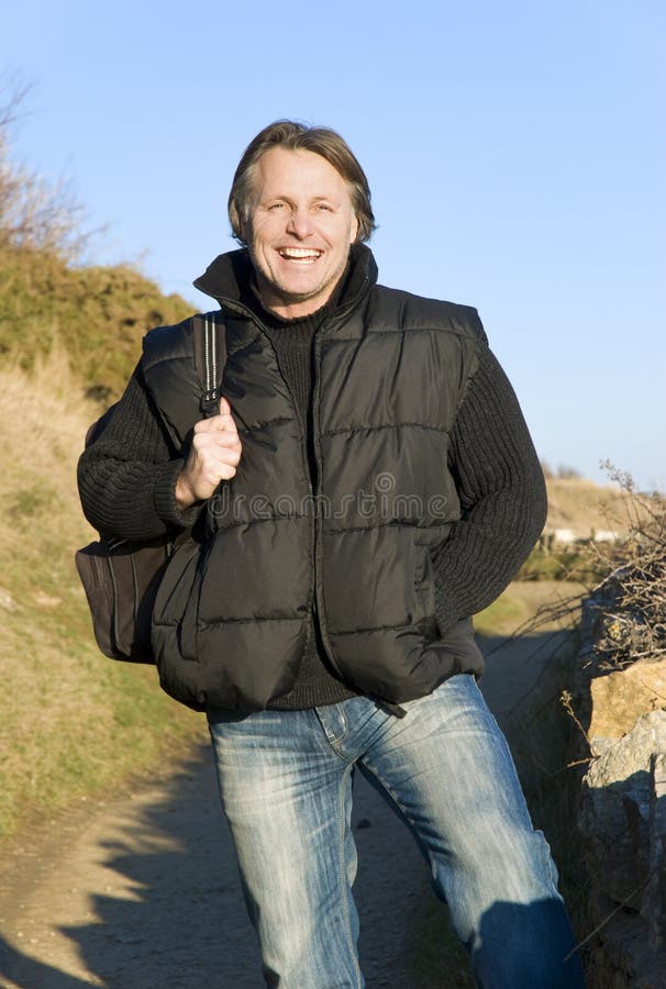 Happy smiling outdoor man stock photo. Image of colour - 12417984