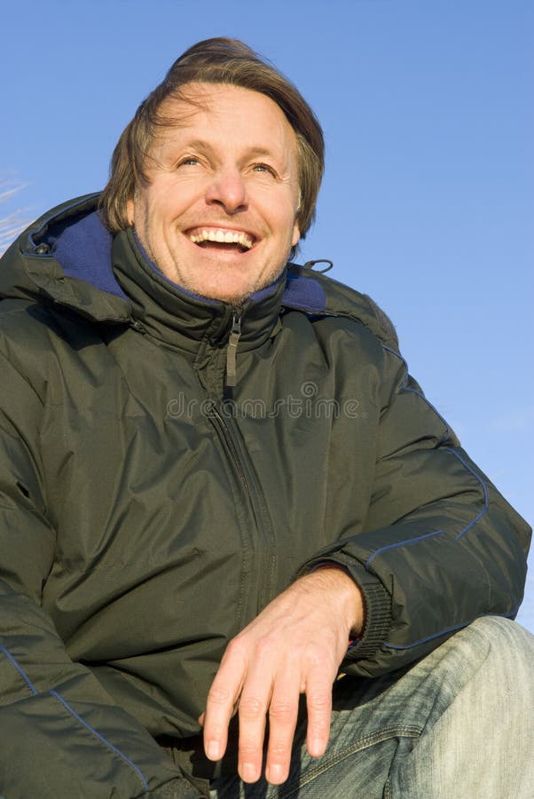 Happy smiling outdoor man stock photo. Image of mature - 12546176