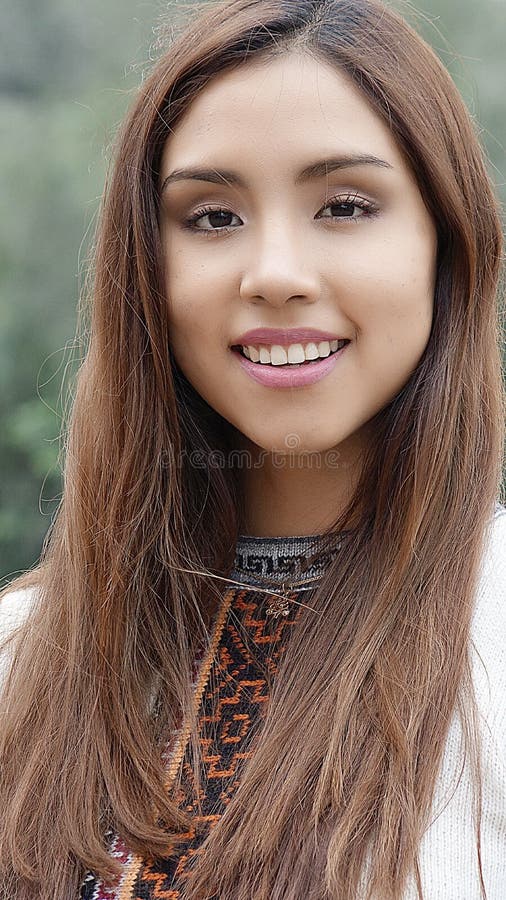 Happy Smiling Peruvian Woman Stock Photo - Image of young, adult: 102636228