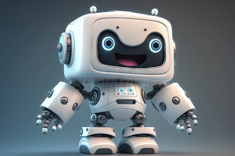 Happy Smiling Robot for Modern Website Design. Stock Photo - Image of ...