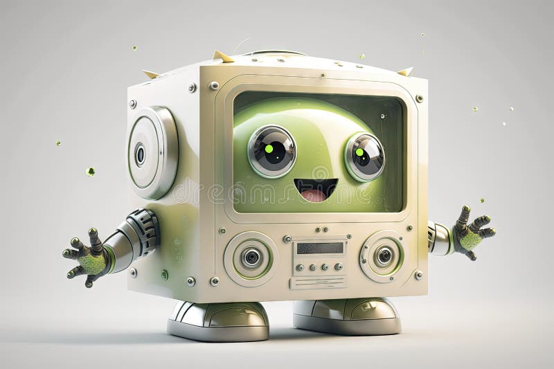 Happy Smiling Robot for Modern Website Design. Stock Image - Image of ...