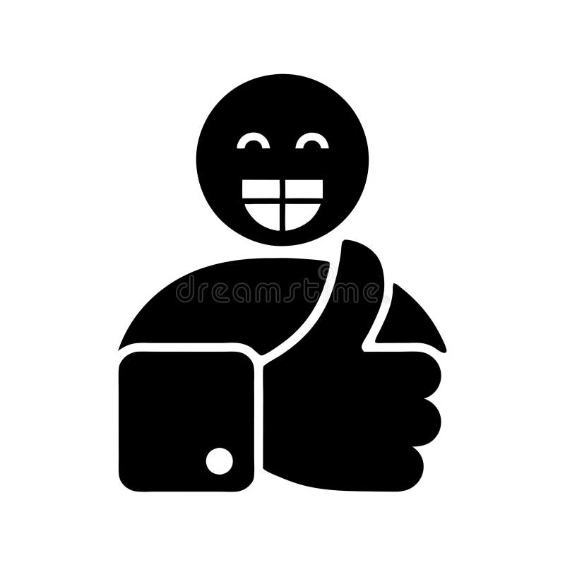 Happy Smiling Stick Figure Giving Thumbs Up Vector for Positive ...