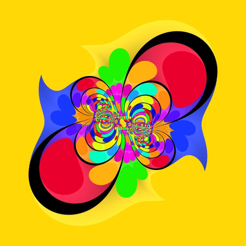 Happy Smiling Surreal Faces Abstract Pattern and Design on a Yellow ...