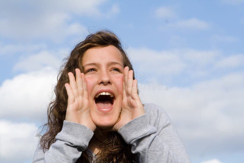 Happy Smiling Teen Shouting Stock Photo - Image of person, people: 4552324